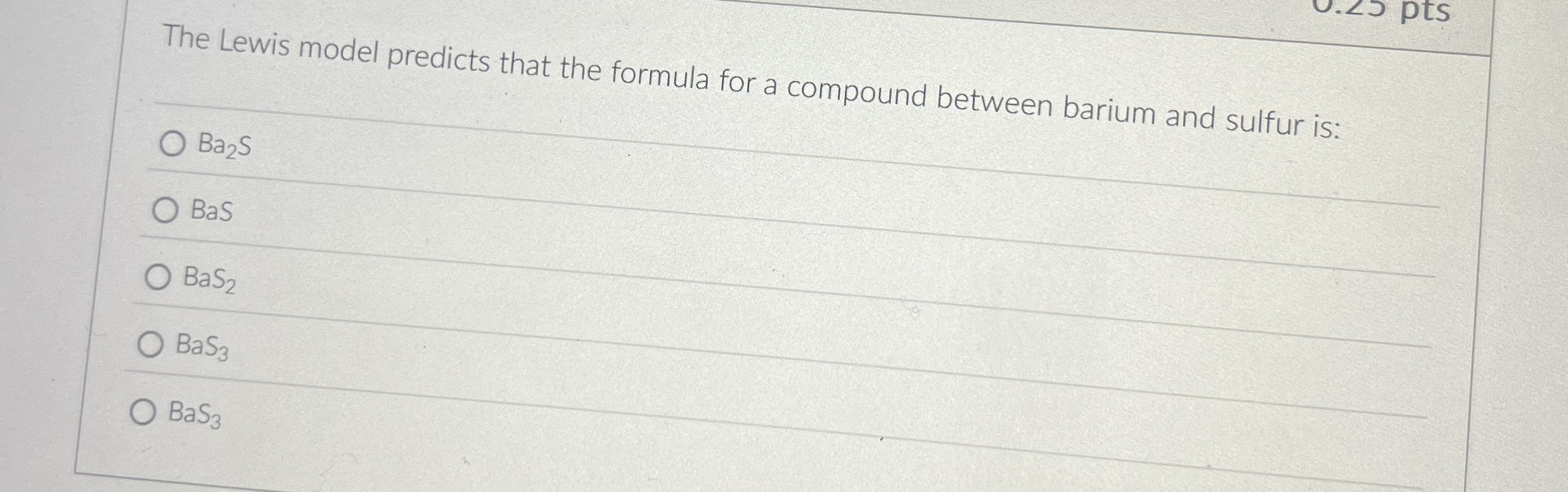 Solved The Lewis model predicts that the formula for a | Chegg.com