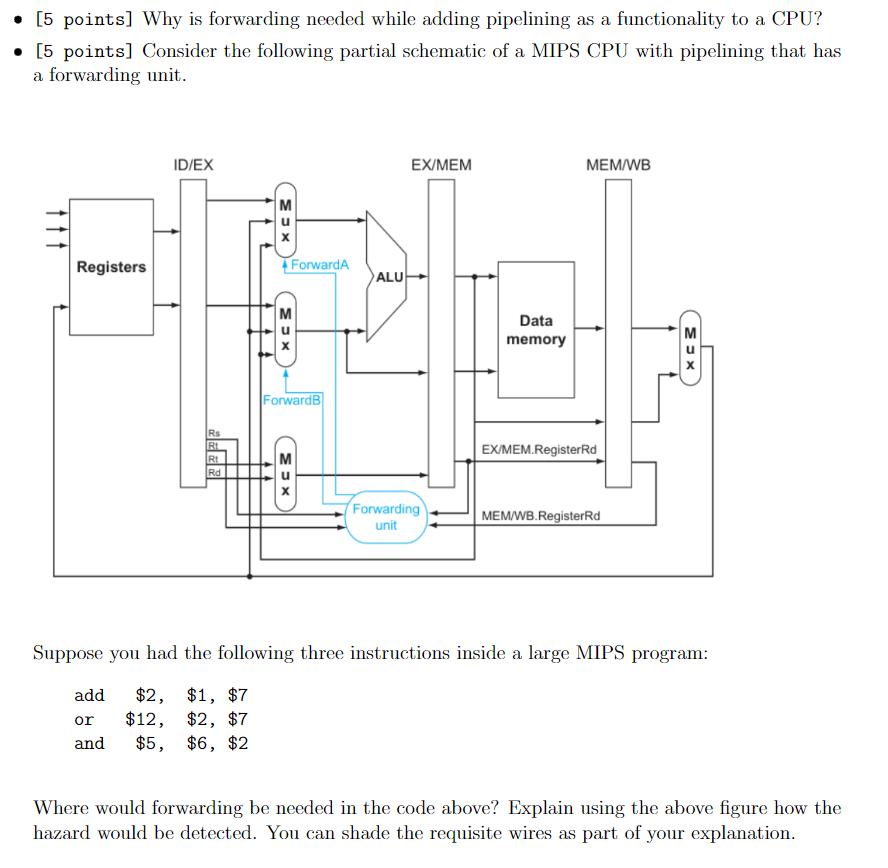 Solved [5 ﻿points] ﻿Why is forwarding needed while adding | Chegg.com