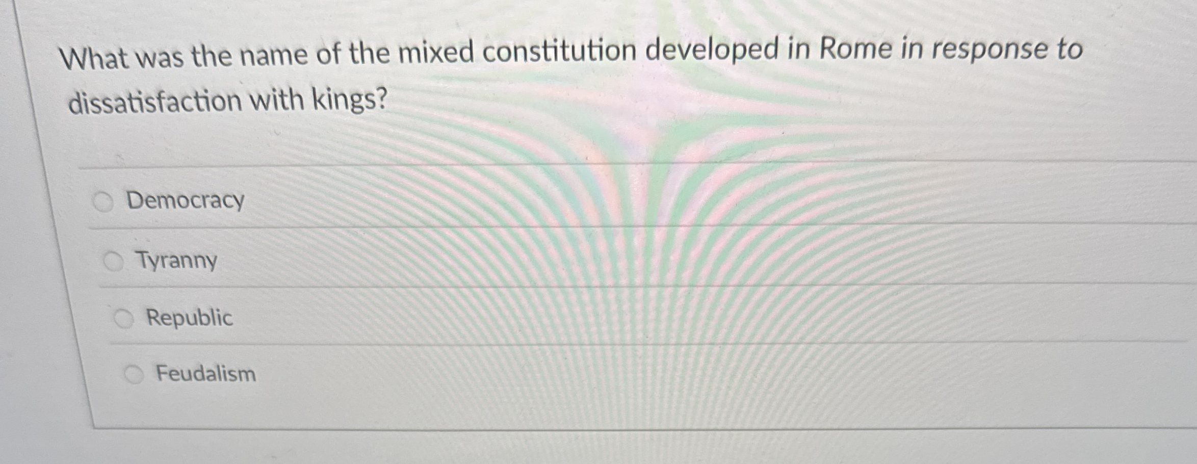 Solved What was the name of the mixed constitution developed | Chegg.com
