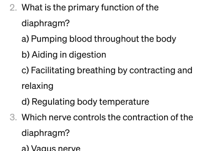 Solved Biology: What is the primary function of the | Chegg.com