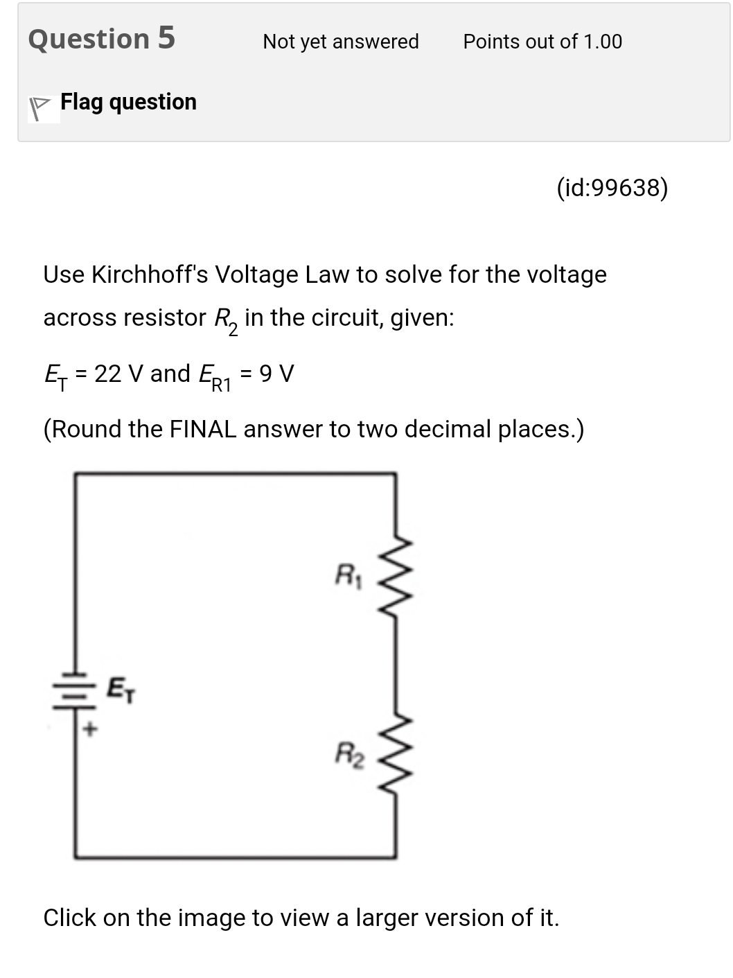 Solved Use Kirchhoff's Voltage Law to solve for the voltage | Chegg.com