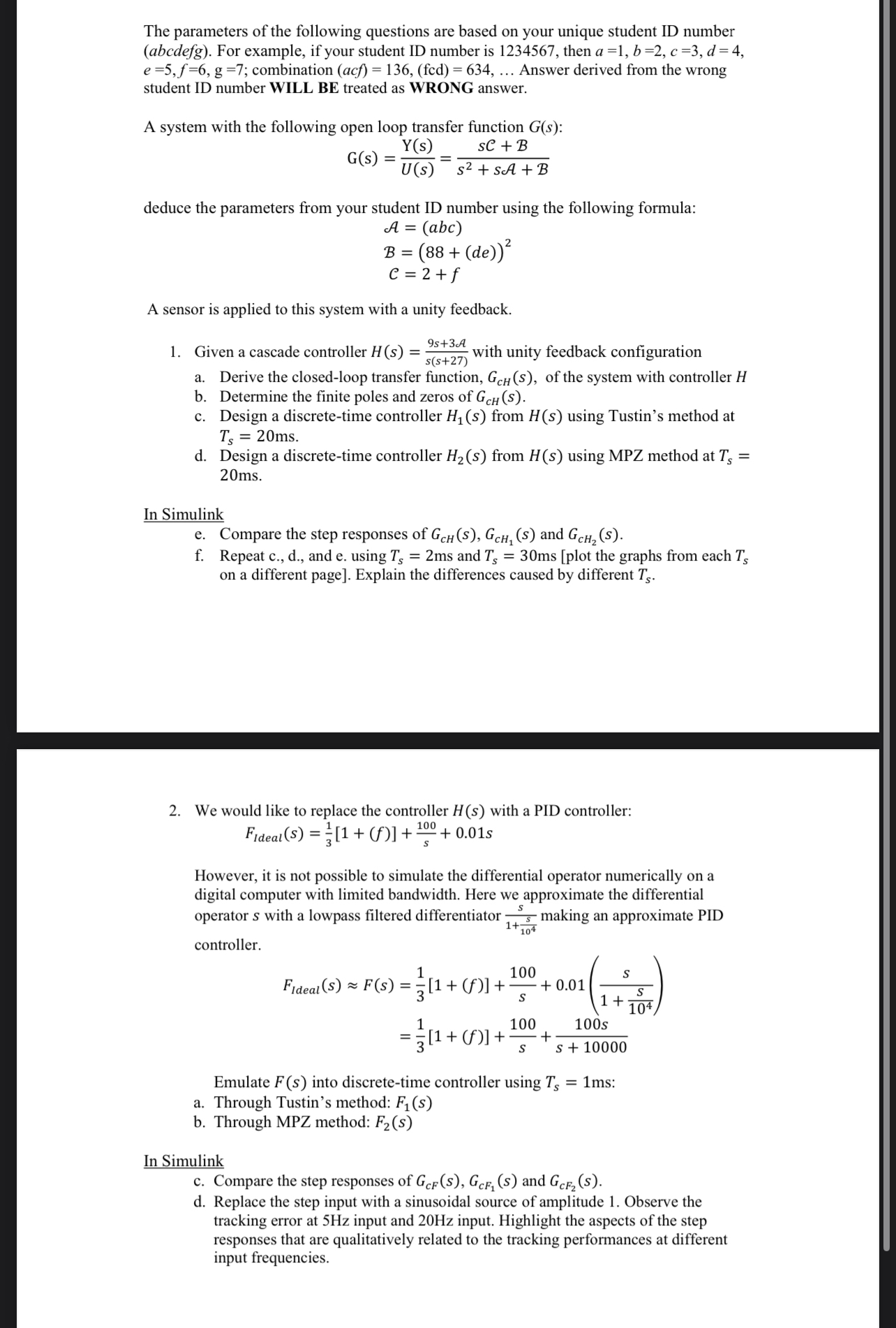 Solved The parameters of the following questions are based | Chegg.com