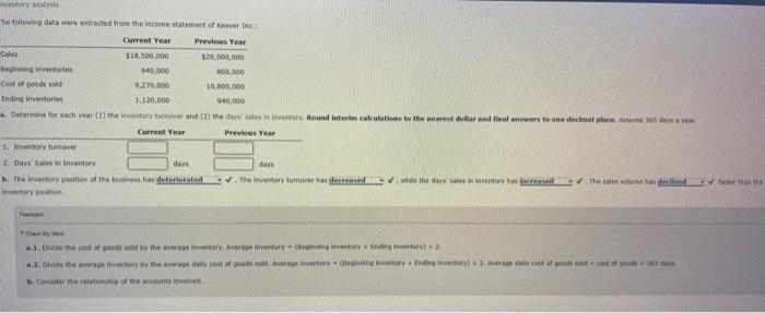 Solved Inventory analysis The following data were extracted | Chegg.com