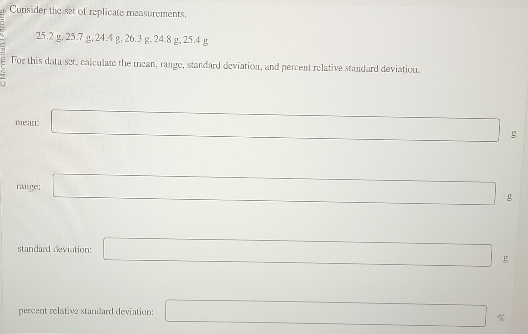 Solved Consider the set of replicate measurements. 25.2 | Chegg.com