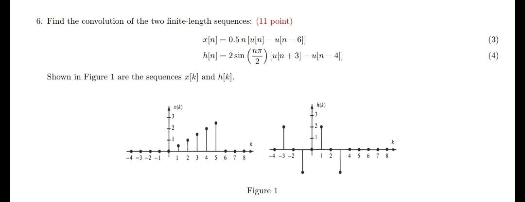 Solved 6. Find the convolution of the two finite-length | Chegg.com