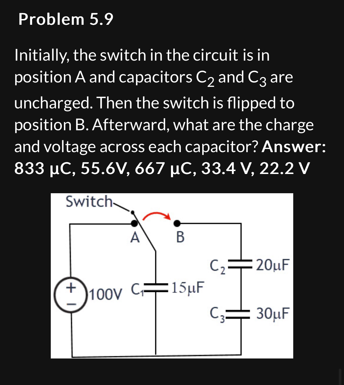 Solved Problem 5.9Initially, the switch in the circuit is in | Chegg.com