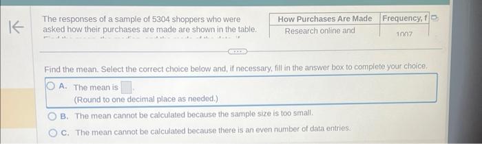 Solved The responses of a sample of 5304 shoppers who were | Chegg.com