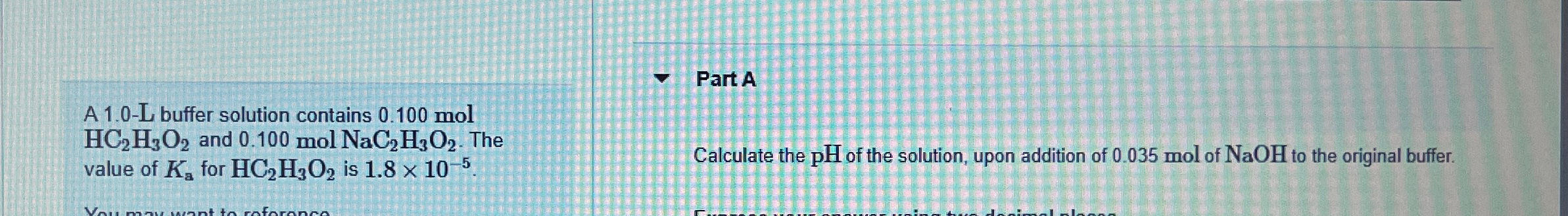 Solved Part AA 1.0-L buffer solution contains 0.100mol | Chegg.com