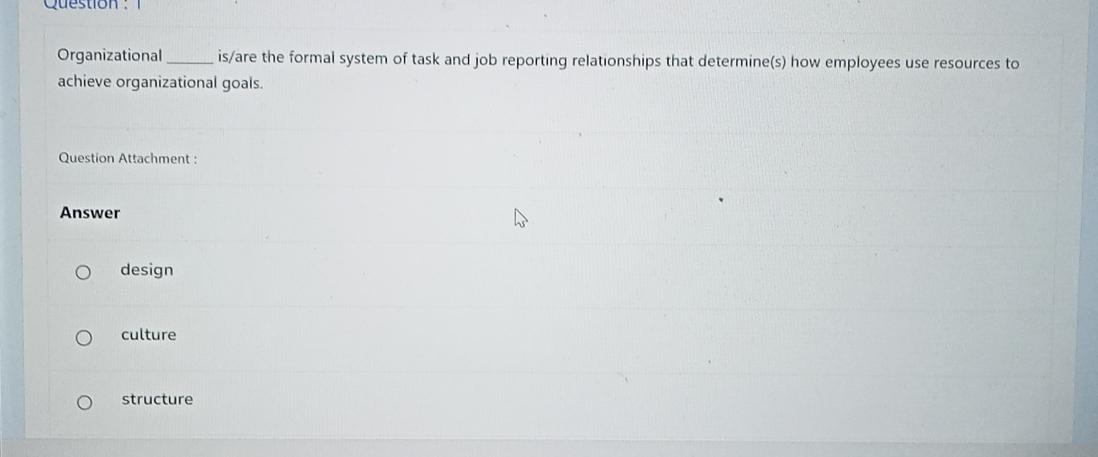 Solved Organizational is/are the formal system of task and | Chegg.com