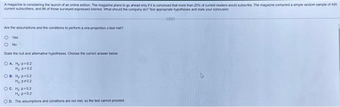 Solved Ave the assumptions and the conditions to perform a | Chegg.com