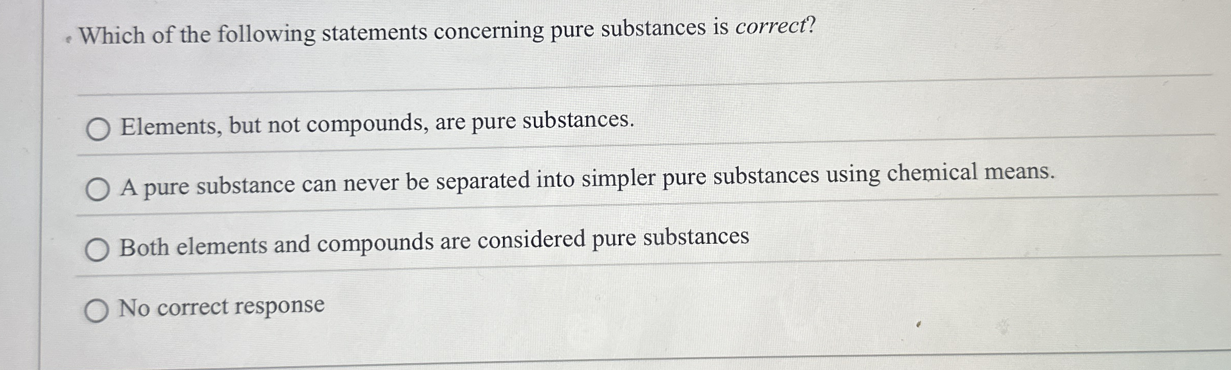 Which of the following statements concerning pure | Chegg.com