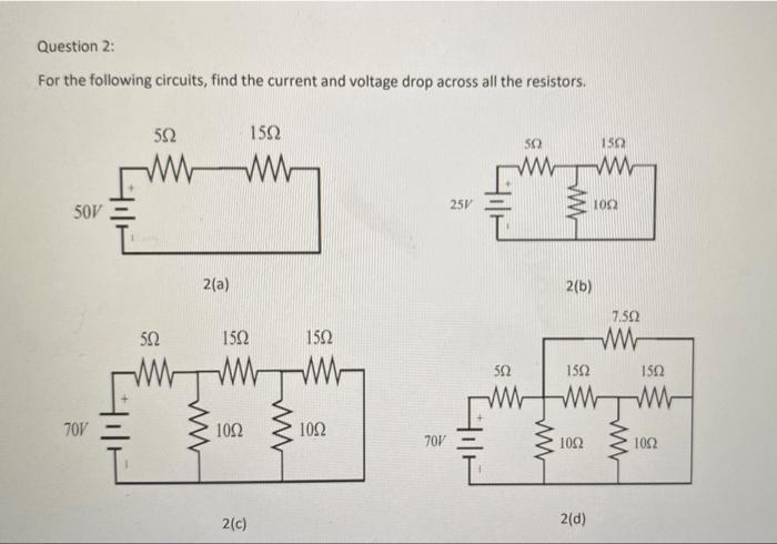 Solved For the following circuits, find the current and | Chegg.com