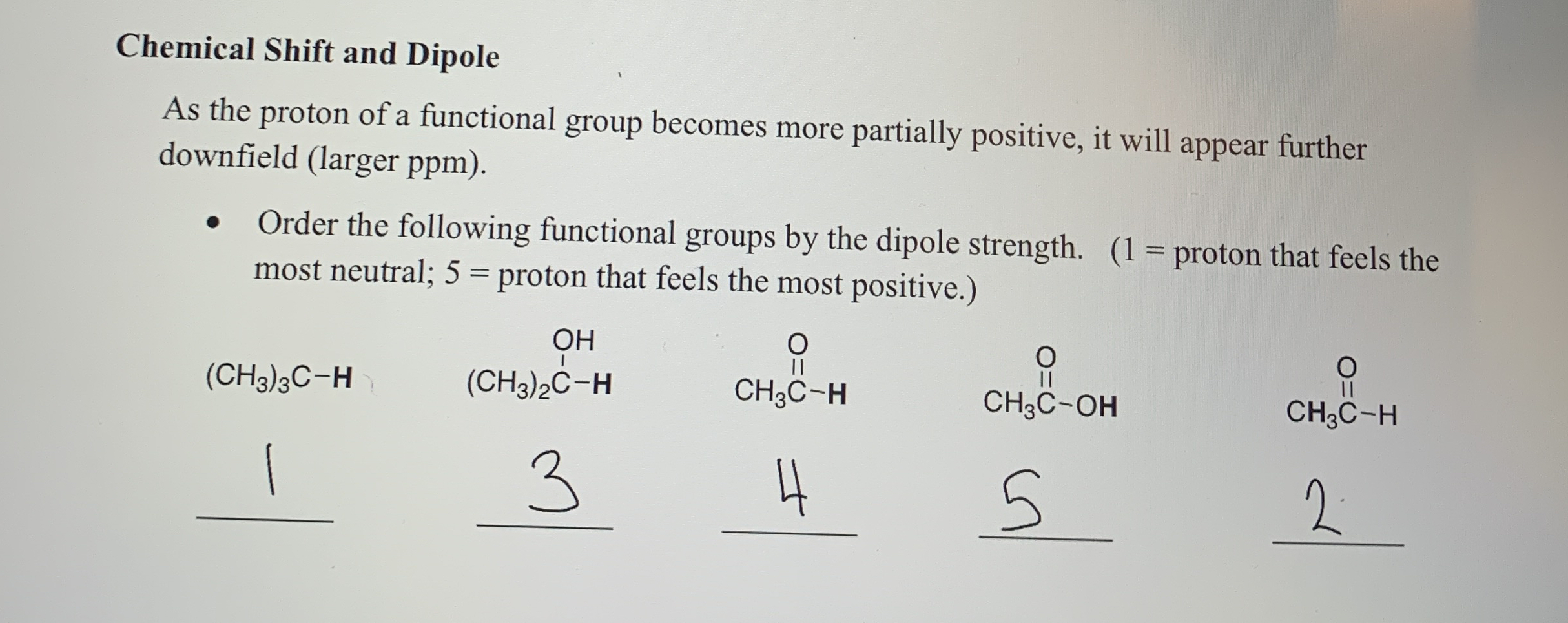 Solved Chemical Shift and DipoleAs the proton of a | Chegg.com