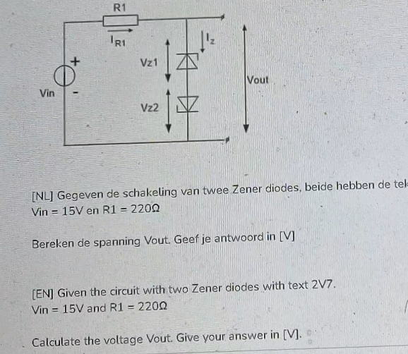 Solved Given the circuit with two Zener diodes with text | Chegg.com