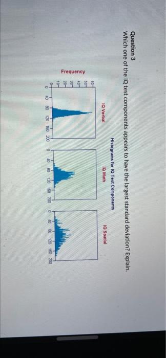 Solved Question 3 Which one of the IQ test components | Chegg.com