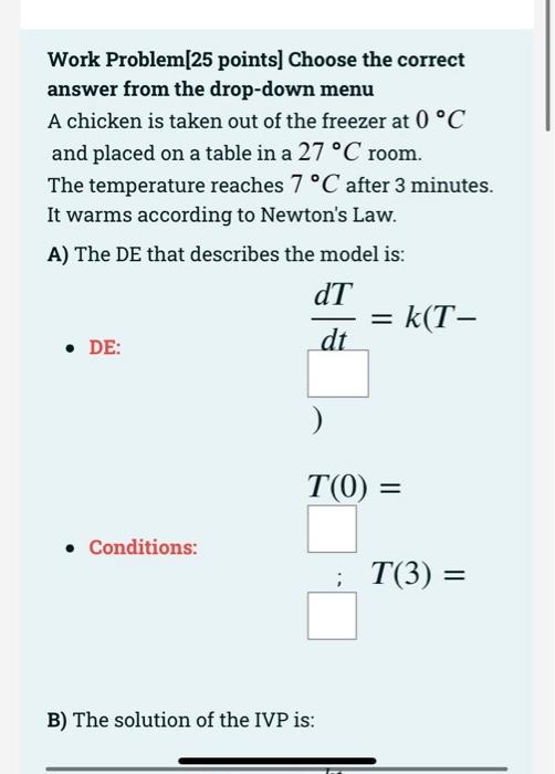 Solved Work Problem[25 points] Choose the correct answer | Chegg.com