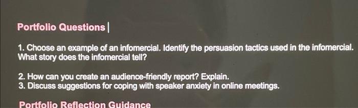 Solved Portfolio Questions | 1. Choose an example of an | Chegg.com