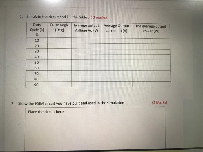 Simulate the four-quadrant chopper circuit using PSIM | Chegg.com