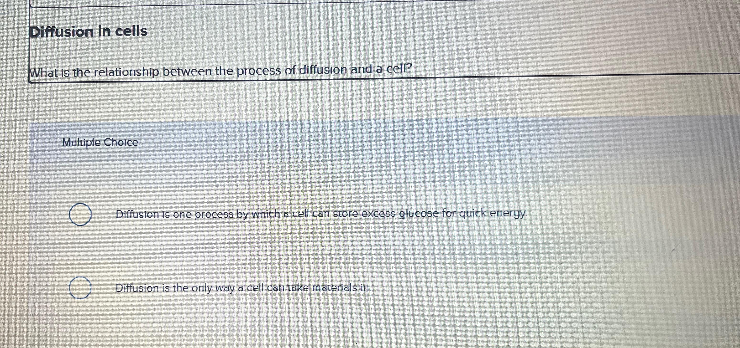Solved Diffusion in cellsWhat is the relationship between | Chegg.com