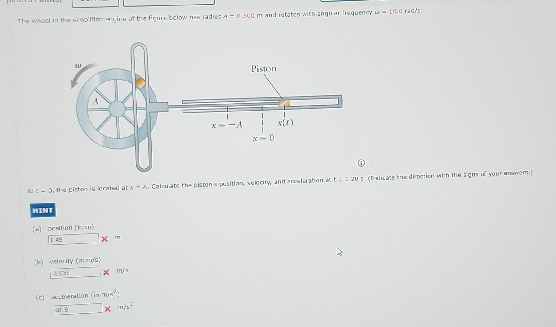 Solved The wheel in the simplified engine of the figure | Chegg.com