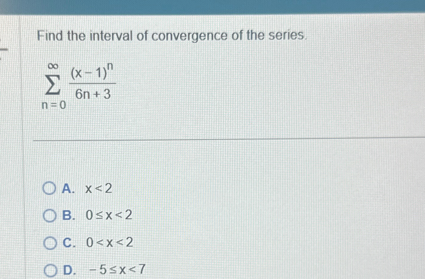 Solved Find the interval of convergence of the | Chegg.com