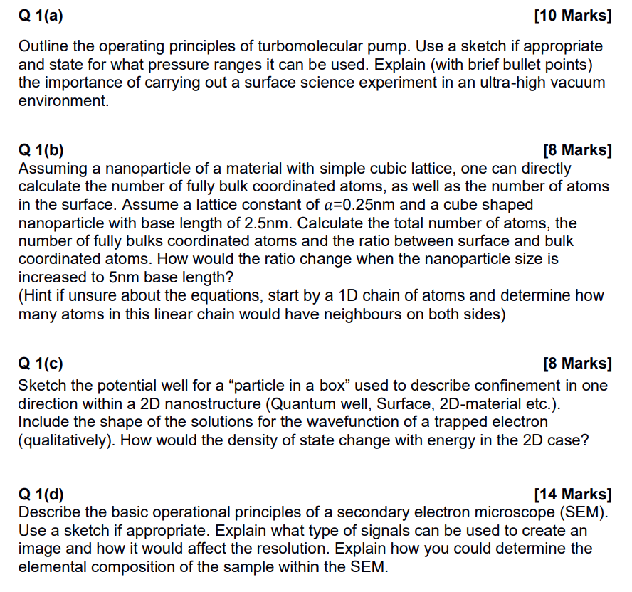 Solved Q 1(a)[10 ﻿Marks]Outline the operating principles of | Chegg.com