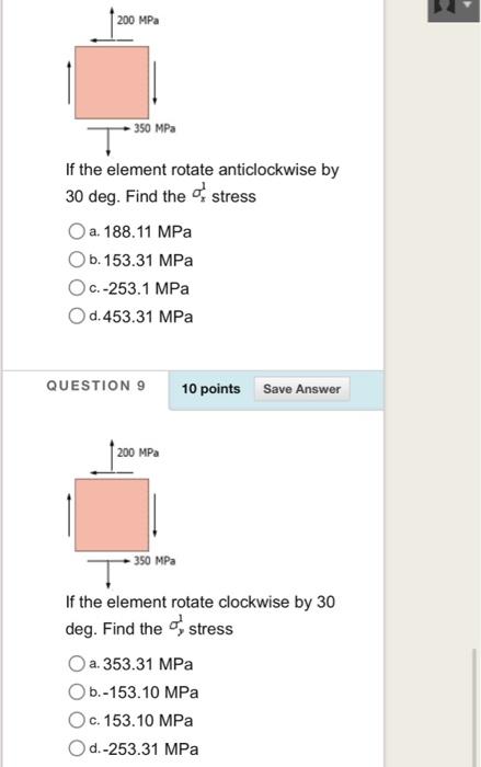 Solved If the element rotate anticlockwise by 30deg. Find | Chegg.com