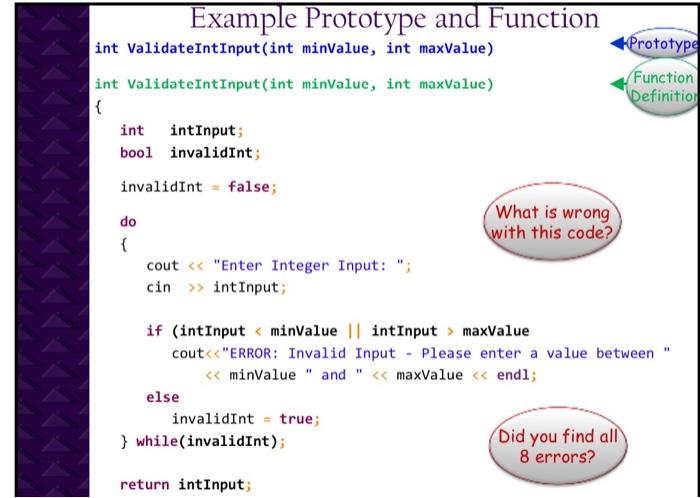 Solved Example Prototype And Function Int