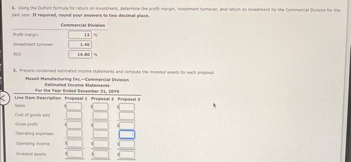 Solved Effect of proposals on divisional performance A | Chegg.com