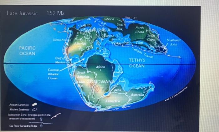 Solved In the image document are paleomaps for several time | Chegg.com