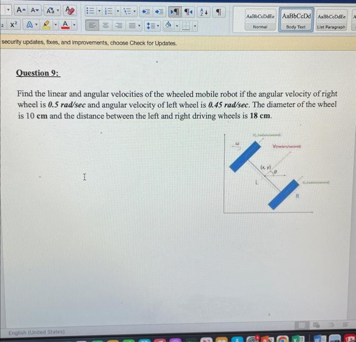 Solved Find the linear and angular velocities of the wheeled | Chegg.com