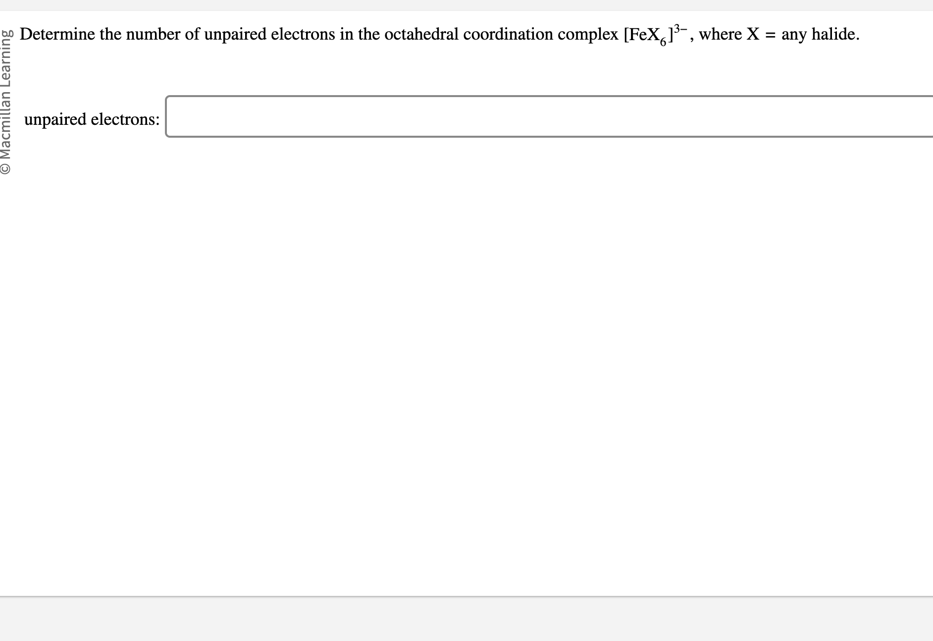 Solved Determine the number of ﻿unpaired electrons | Chegg.com