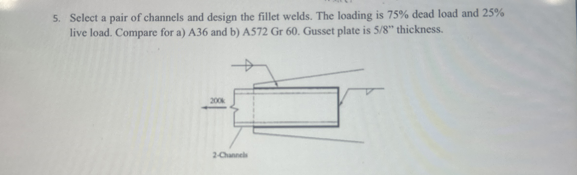 Solved Select a pair of channels and design the fillet | Chegg.com