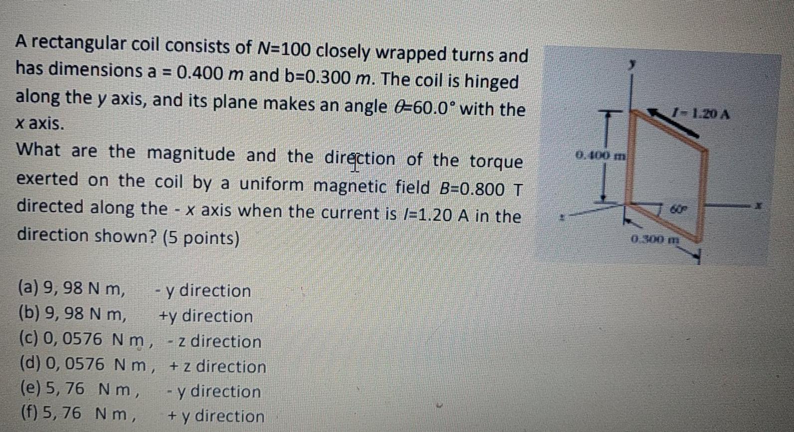 Solved A rectangular coil consists of N=100 closely wrapped | Chegg.com