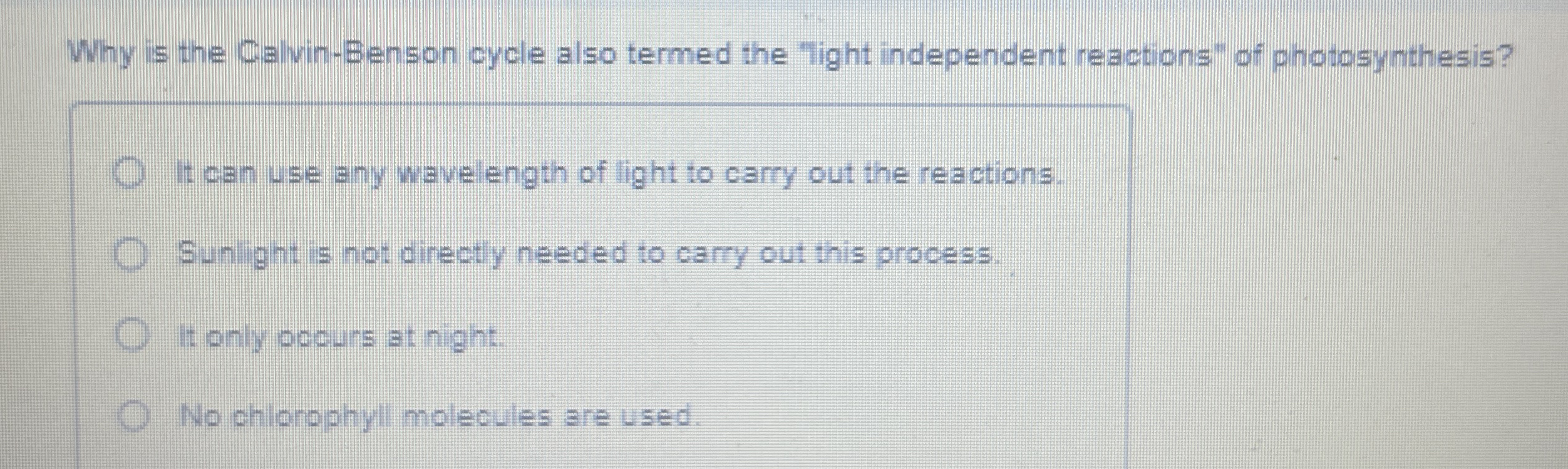 Solved Why is the Calvin-Benson cycle also termed the "light | Chegg.com