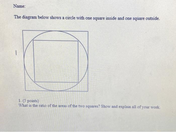 Solved Name: The diagram below shows a circle with one | Chegg.com