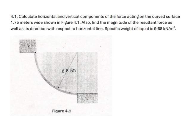 Solved 4.1. ﻿Calculate horizontal and vertical components of | Chegg.com