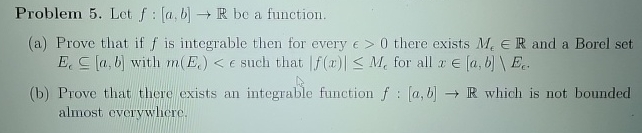 Solved Problem 5. ﻿Let f:[a,b]→R ﻿be a function.(a) ﻿Prove | Chegg.com