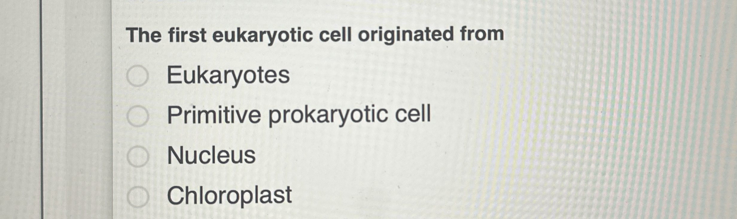 Solved The first eukaryotic cell originated | Chegg.com