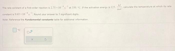 Solved The Rate Constant Of A First Order Reaction Is