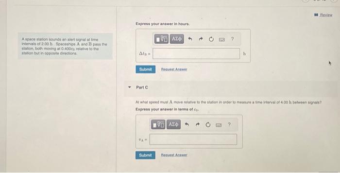 Solved A space station sounds an alert signal at time | Chegg.com