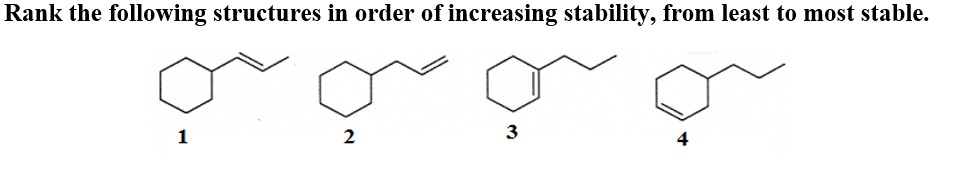 Solved Rank the following structures in order of increasing | Chegg.com