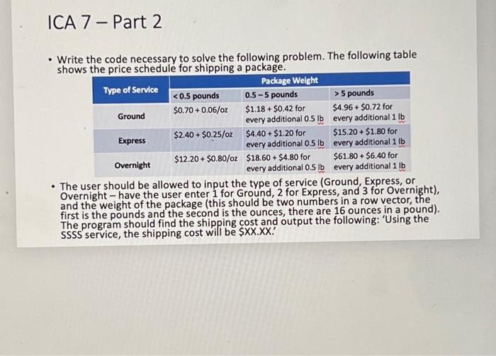 Solved ICA 7 - Part 2 • Write the code necessary to solve | Chegg.com