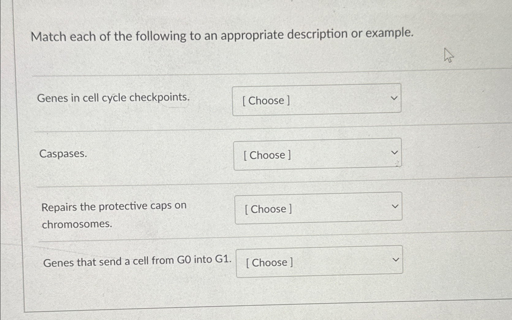 Solved Match each of the following to an appropriate | Chegg.com