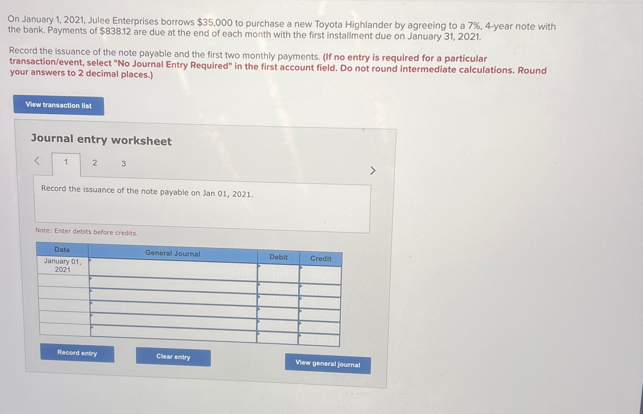 Solved See the attached. Record the issuance of the note | Chegg.com