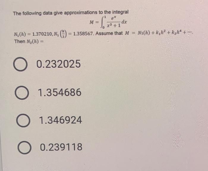 Solved The following data give approximations to the | Chegg.com