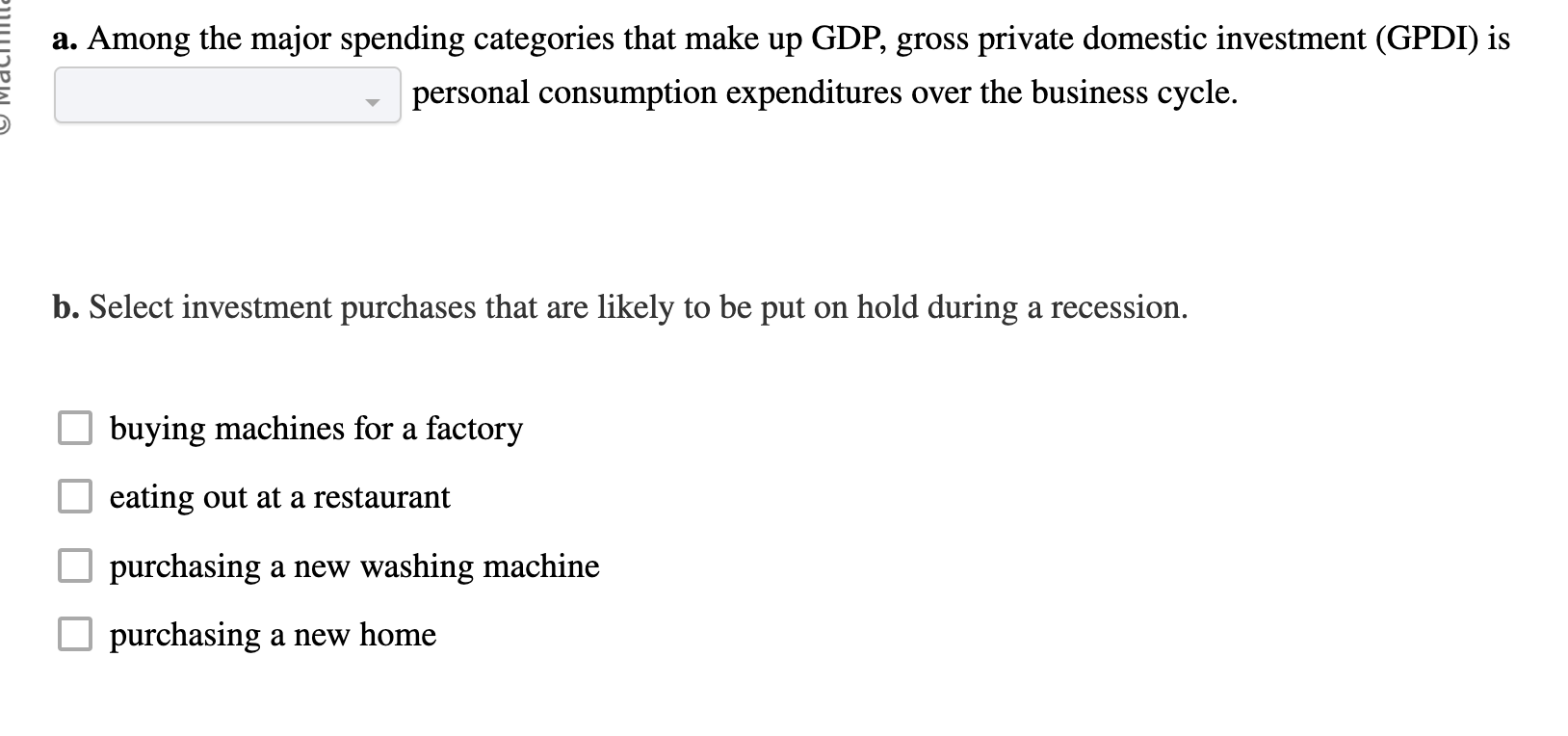 Solved personal consumption expenditures over the business | Chegg.com