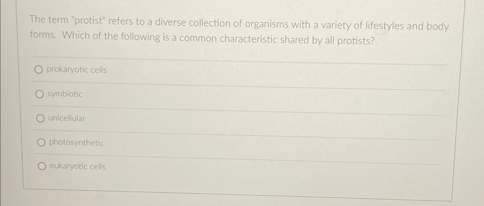 Solved The term "protist" refers to a diverse collection of | Chegg.com