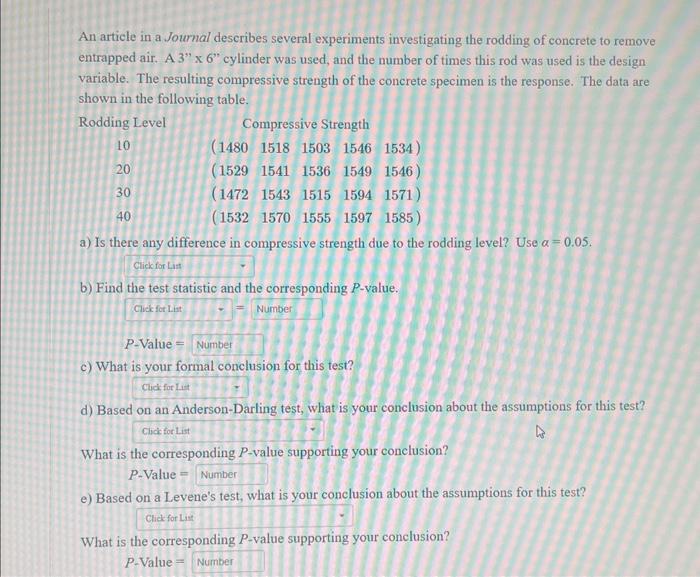 Solved An article in a Journal describes several experiments | Chegg.com