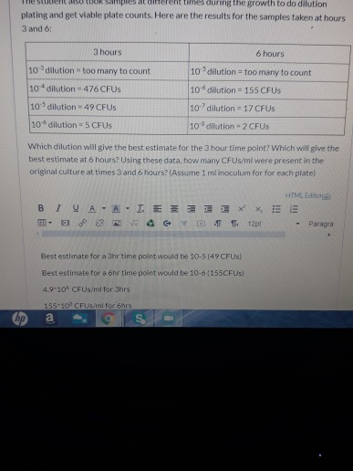 Solved calculate the generation time (minutes/generation) | Chegg.com